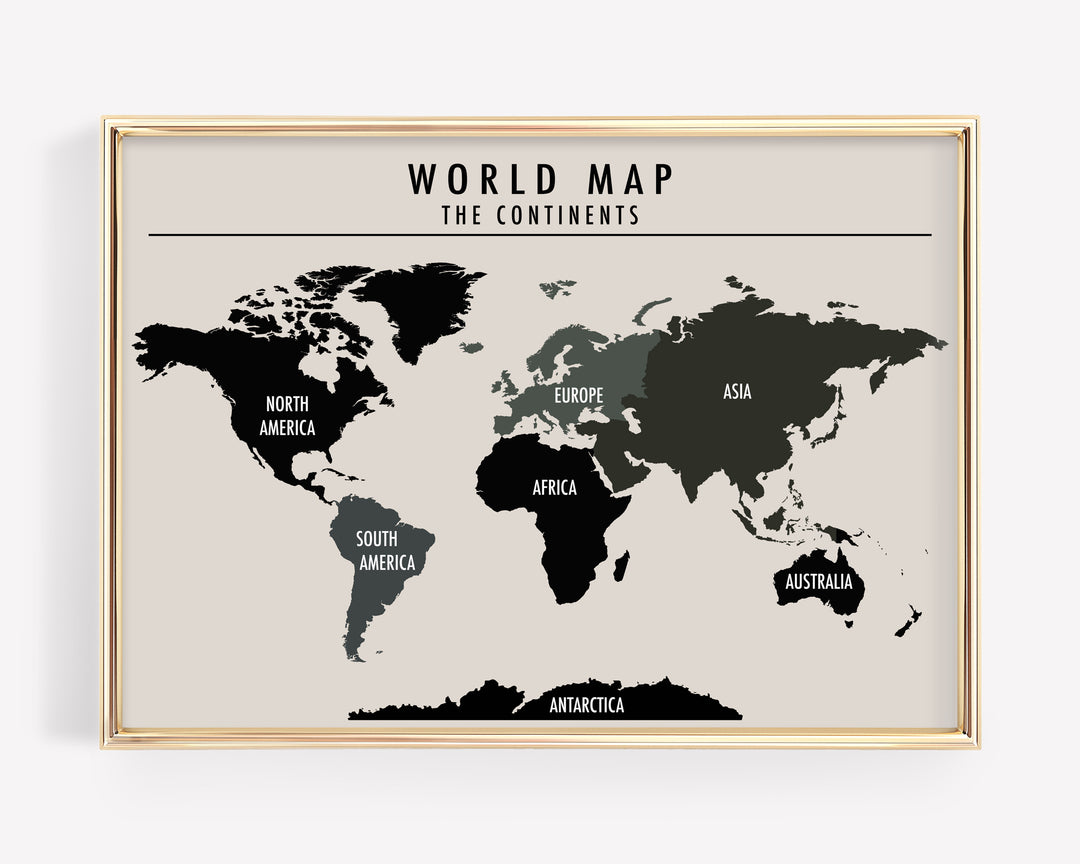 World Map Poster Black And White